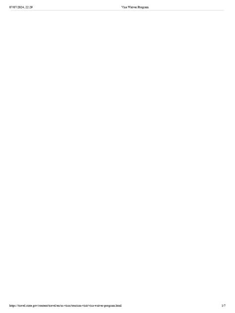 Visa Waiver Program Pdf Travel Visa National Security