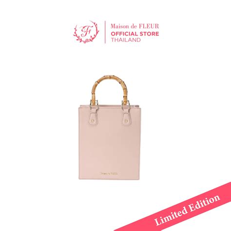 New Collection Maison De Fleur Bamboo Handle Tote Shoulder Bag