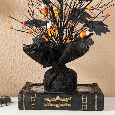 Glitzhome Led Lighted Halloween Candy Corn Berries Bats Table Tree On