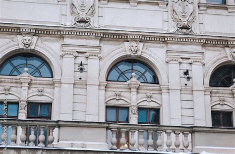 Facade Of The Old Classical Building Of The Opera And Ballet Theater In