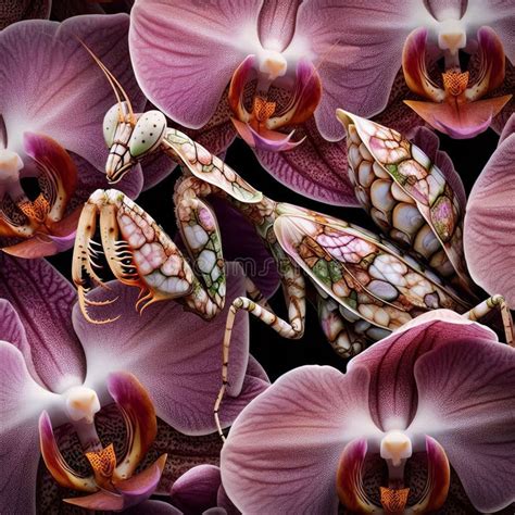 Orchid Mantis Camouflage Detailed Depiction Of An Orchid Mantis Stock