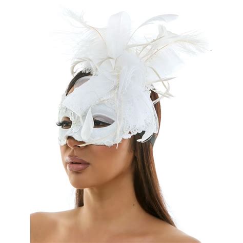 White Masquerade Fairy Lace Mask Screamers Costumes