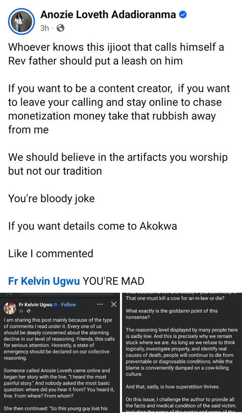 Fr For Asking Some Questions Over Her Concocted Tales Instead Of