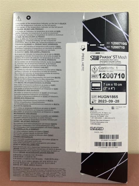 New Bard 1200710 St Phasix St Mesh 7cm X 10cm Disposables General For