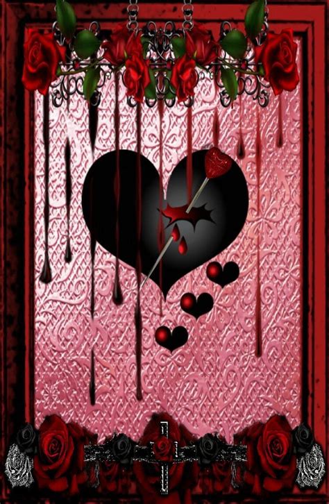 Red Gothic Heart Background