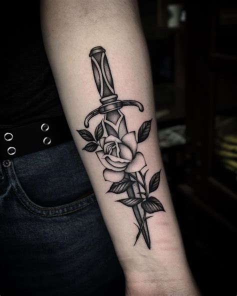 80 Rose And Dagger Tattoo Designs A Blend Of Beauty And Edge Art And