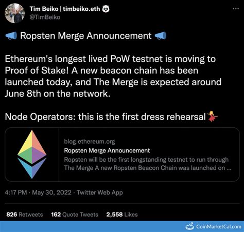 Ethereum Eth Ropsten Merge