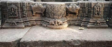 Remnants Of Pillars Jain Temple In Polo Forest Gujarat