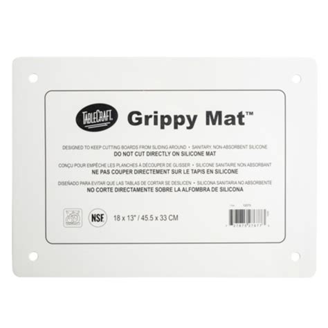 Tablecraft Grippy Mat Rectangular Anti Slip Cutting Board Mat White 18
