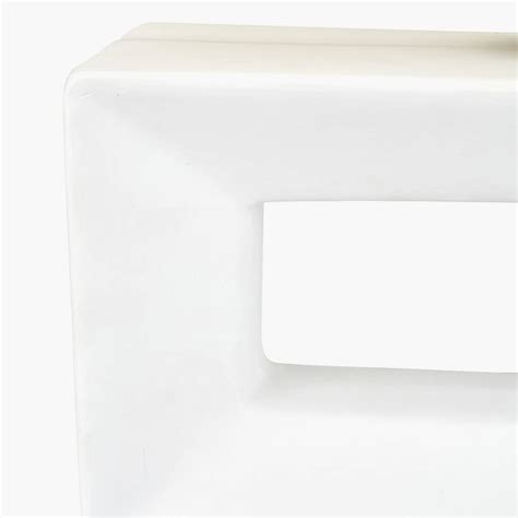 White Block Ceramic Rectangular Table Lamp By Ruma