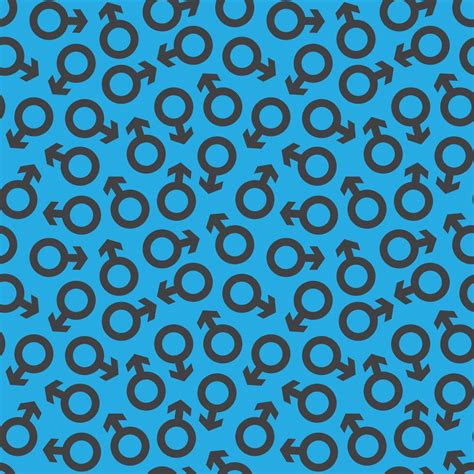 Seamless Repeating Pattern Of The Male Symbol In Black On A Blue Background 47585418 Vector Art