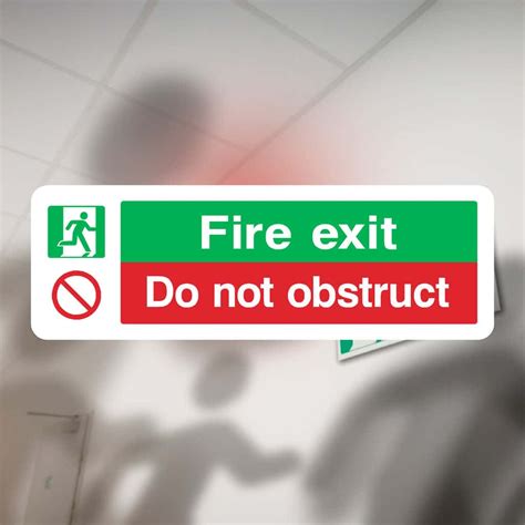 Do Not Obstruct Exit Sign Hse‑compliant Safety Notice
