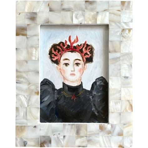 Colorful Portrait Of A Lady With A Coral Crown By Susannah Carson