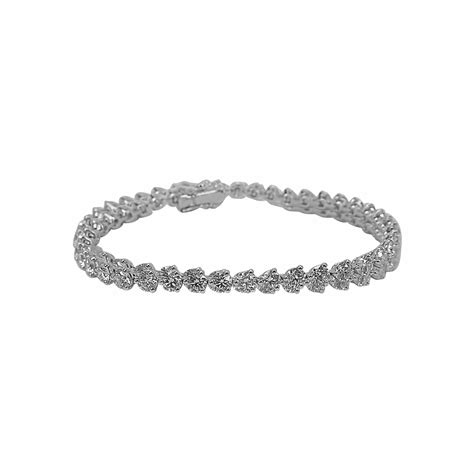 Derocks Round Diamond Tennis Bracelet Iii In 18k White Gold Derocks