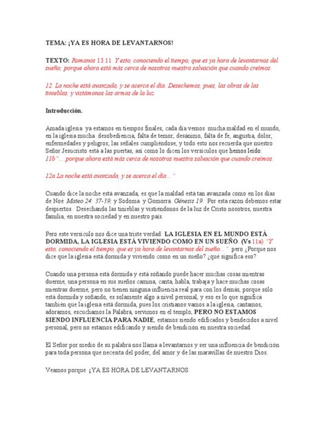 Ya Es Hora De Levantarnos Pdf Jesús Salvación