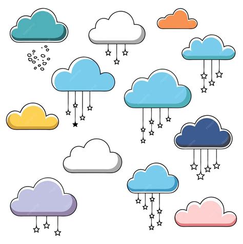 Premium Vector Cloud Collection In Simple Flat Design Style