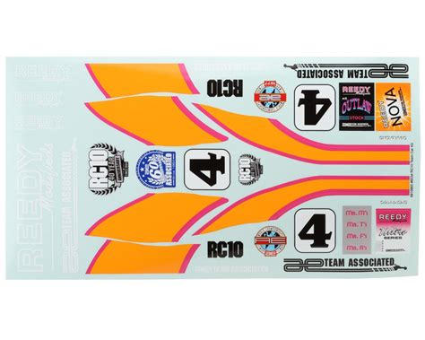 Team Associated Rc10 Team Car Kit Decal Sheet Asc6120 Amain Hobbies