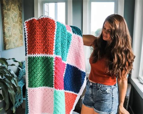 Modern Patchwork Crochet Throw Crochet Throw Pattern Crochet Throw