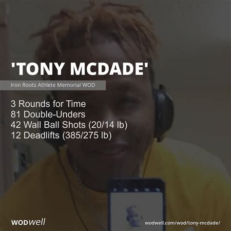 Tony Mcdade Workout Iron Roots Athlete Memorial Wod Wodwell
