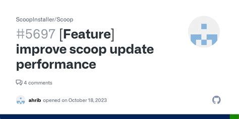 Feature Improve Scoop Update Performance Issue ScoopInstaller Scoop GitHub