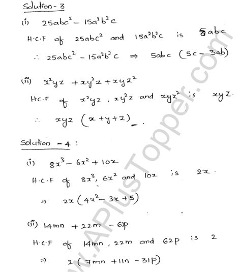 Factorisation Class 8 Icse Ml Aggarwal Cbse Library