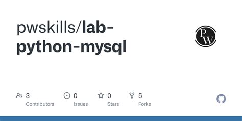 GitHub Pwskills Lab Python Mysql