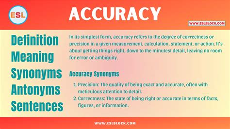 Best 13 Accuracy Definition Meaning Synonyms Antonyms Sentences