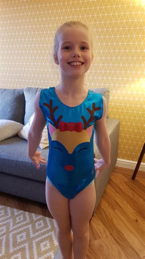 Happy Girl In Her Reindeer Face Leotard 🙂 Fantasy Leotards