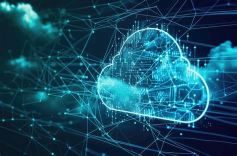 Abstract Cloud Computing And Network Connections Premium Ai Generated Image