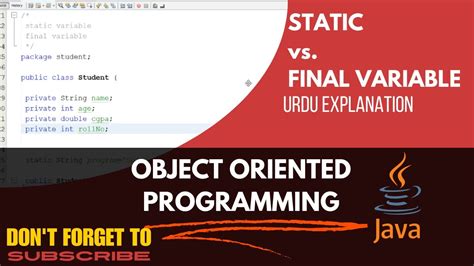 Final Variable In Java Static Vs Final Variable Code And Urdu Explanation Youtube