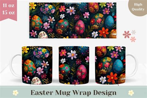 Easter Mug Wrap Design Floral Easter Eggs Mug 3465776