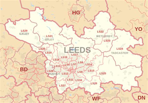 Leeds Ls Postcode Area Ls10 Ls11 Ls12 Ls13 Ls14 Ls15 Ls16 Ls17