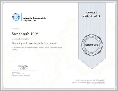 Santhosh H M On Linkedin Completed Financing And Investing In Infrastructure Course Offered By