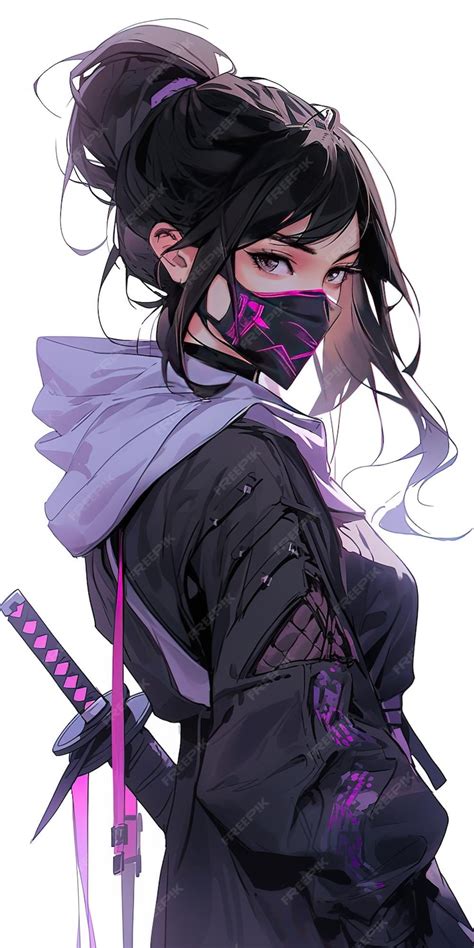 Premium Photo Anime Girl With A Mask And A Mask