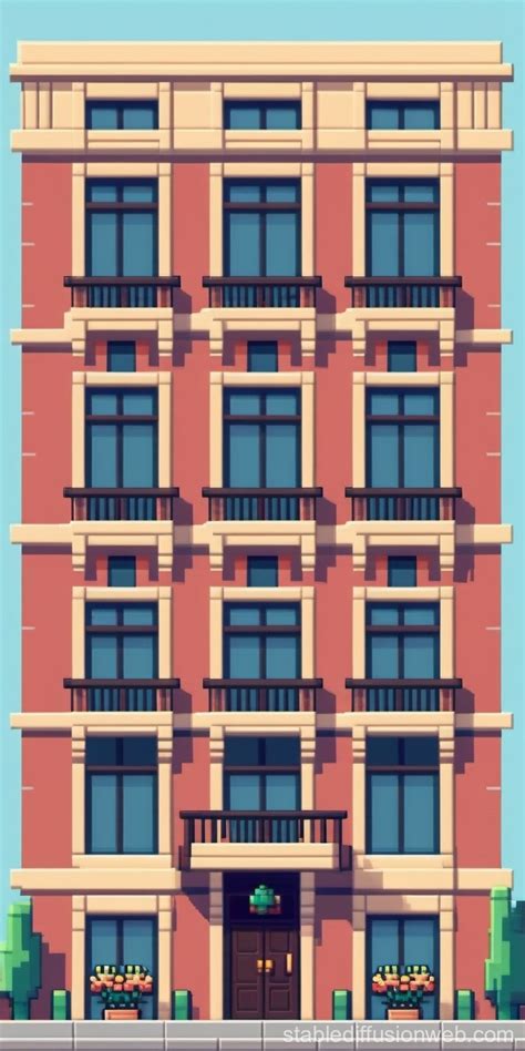 Three Floor Building Facade Stable Diffusion Online