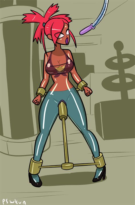 Rule 34 1girls Ankle Cuffs Arm Bar Arm Spreader Arms Held Back Blank Eyes Bondage Bound