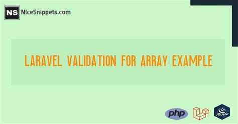 Laravel Validation For Array Example