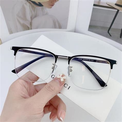New Mens Business Casual Eyebrow Frame Glasses Frame Half Frame