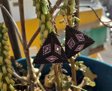 Triangular Sew Earrings Rearrings