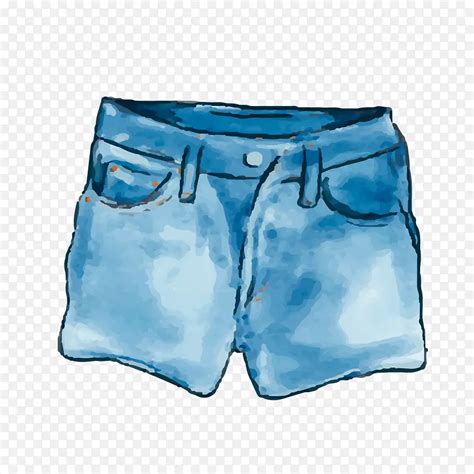 手绘水蓝牛仔短裤png图片素材下载图片编号qvvzbmxv 免抠素材网