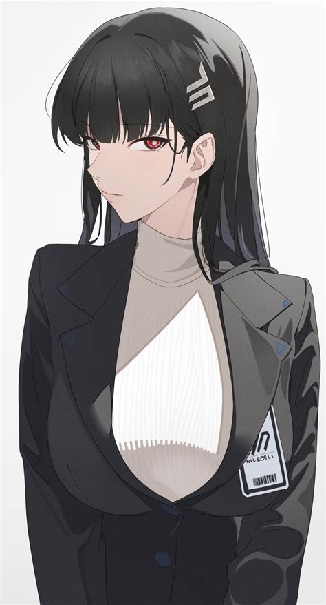 Safebooru 1girl Absurdres Black Hair Black Jacket Blazer Blue Archive