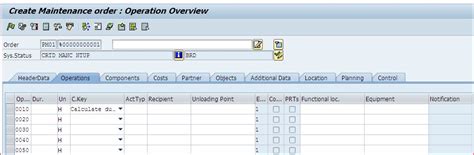 Solved Objects To Operation In The Maintenance Order Sap Community
