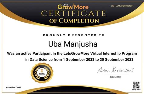 Manjusha Uba On Linkedin Datascience Letsgrowmore Internshipexperience