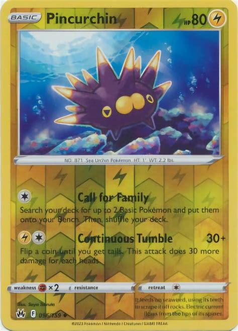 Pincurchin 056 159 Swsh Crown Zenith Reverse Holo For Sale Online Ebay