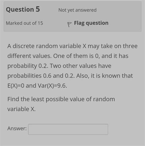Solved A Discrete Random Variable X May Take On Three