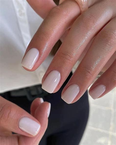 White Squoval Nails Look Stylish And Clean Square White Short Nails