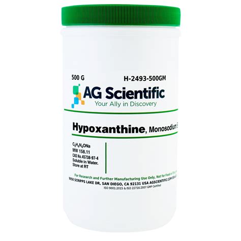 H 2493 500gm Hypoxanthine Monosodium Salt 500 G