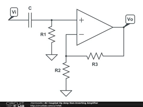 Ac Coupled Op Amp Non Inverting Amplifier Circuitlab