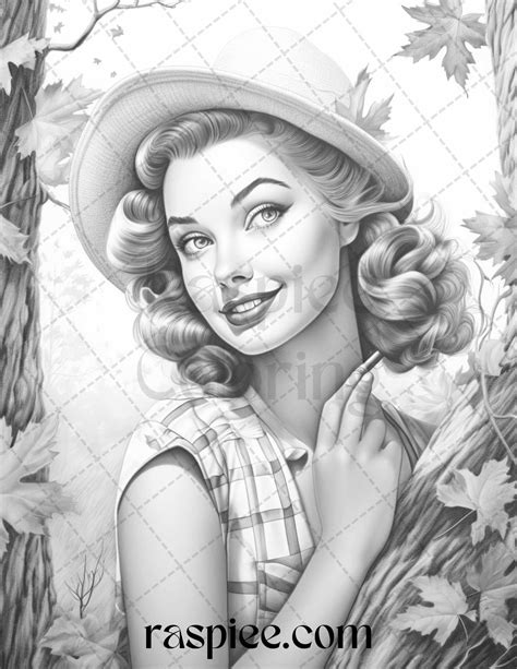 Pin Up Girl Coloring Pages For Adults