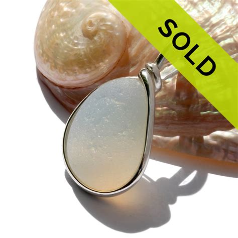 October Ocean Opal Very Rare Opalized Sea Glass In Gold Bezel